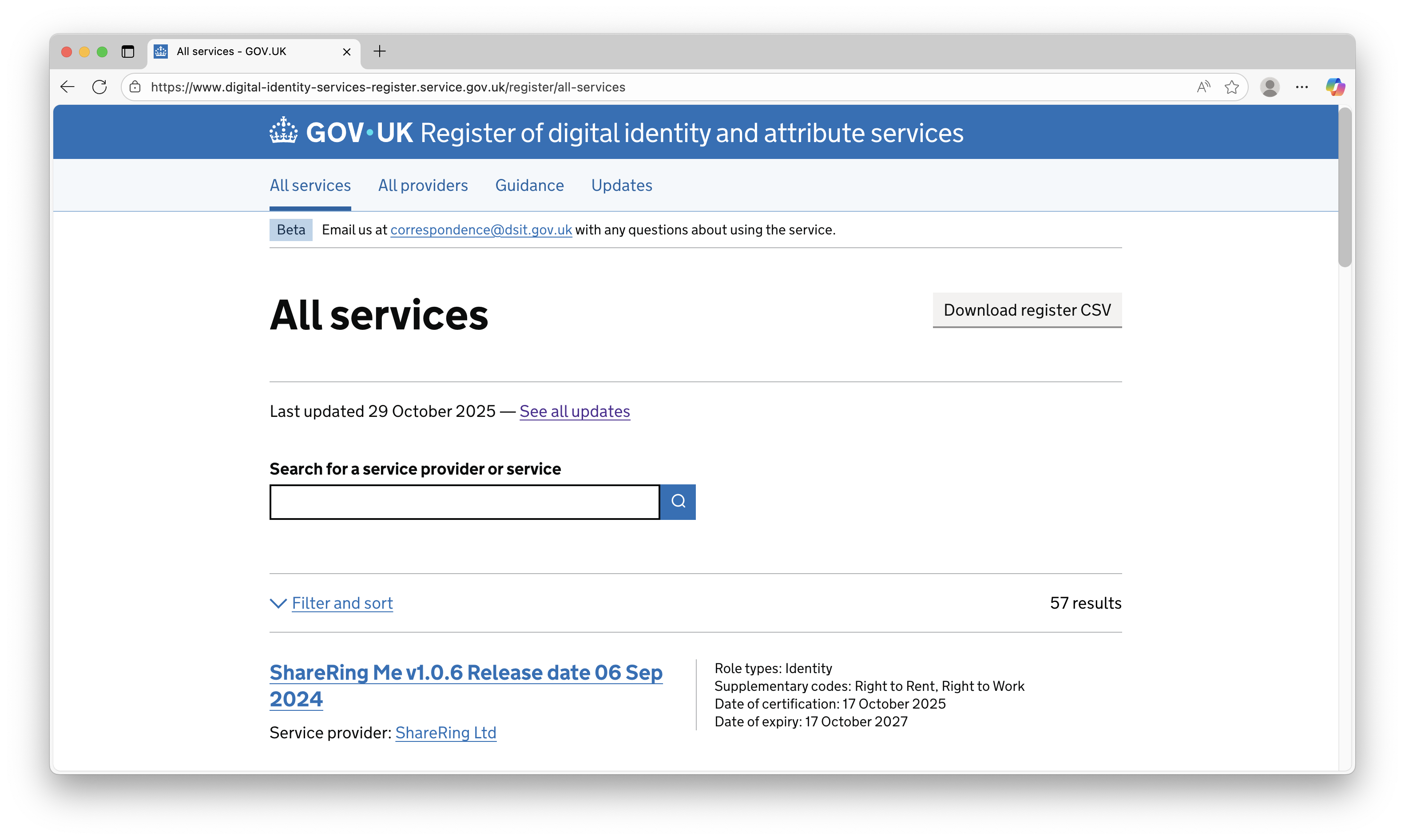 A better register of digital identity and attribute services – Enabling digital identity